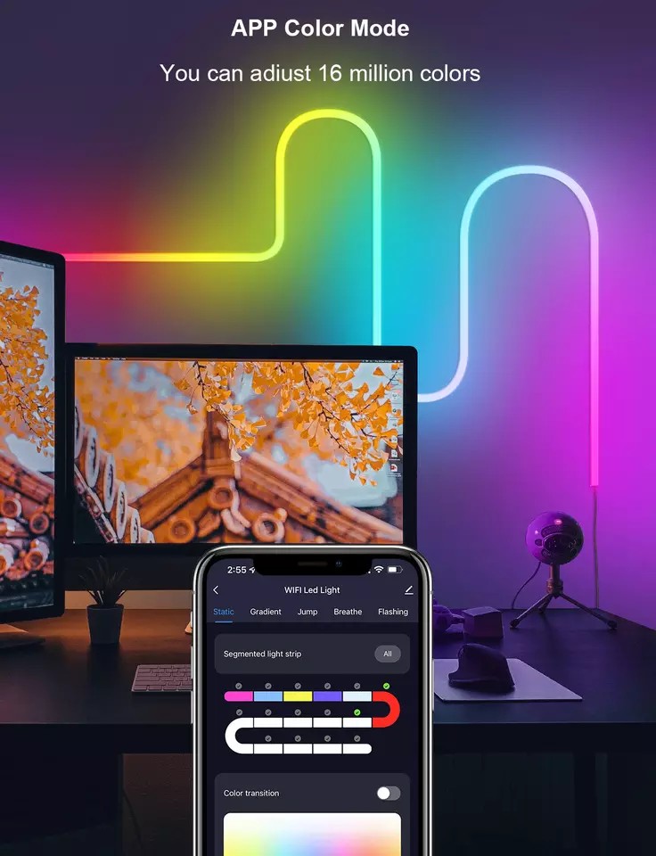 RSH® LD05 - SMART, bandă neon LED RGB - 5 metri, control: ap